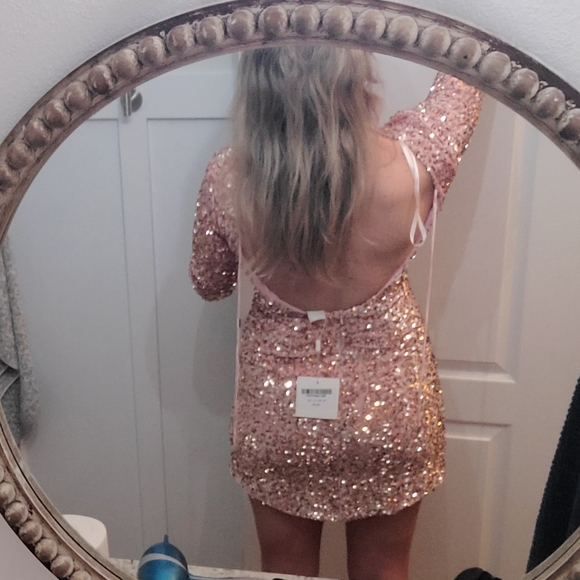 Dresses | Super Cute Pink Sequin Mini Dress | Poshmark